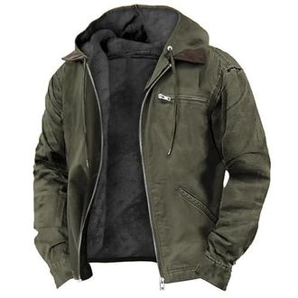 Generic Sweat &agrave; capuche tactique imperm&eacute;able pour homme - Veste dhiver isol&eacute;e par temps froid - Style militaire - Pour randonn&eacute;e, camping, vert militaire, XL
