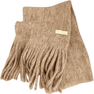 Generic &Eacute;charpe en tricot m&eacute;lang&eacute; luxueux pour une longue frange &eacute;l&eacute;gante pour lhiver douce et chaude pour un confort quotidien, kaki, Taille unique