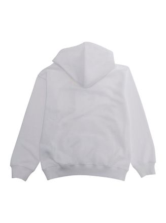 Off-white Boys Hooded Sweatshirt Big Bookish Splat White Cotton Hoods & Sweatshirts