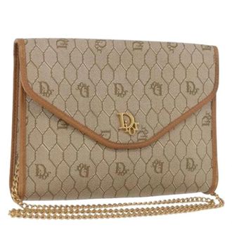 Dior Pre-owned Vintage Honeycomb Canvas Shoulder Bag - - Pre-owned - Damen - Beige - ONE SIZE