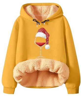 Generic Vestes &agrave; capuche doubl&eacute;es en polaire pour femmes, sweatshirts surdimensionn&eacute;s, douillettes, douces, chaudes et &eacute;paisses, d&eacute;contract&eacute;es pour femmes, je