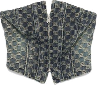 Misbhv Jeans-Corsage aus Monogramm-Jacquard - Blau