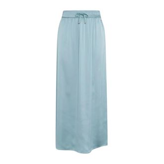 Herno Langer Seiden-Cr&ecirc;pe-Rock mit Seitenschlitz - - Skirts - Damen - Blau - L