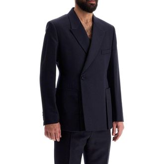 Dior Mens Blue Virgin Wool Blazer Clothing