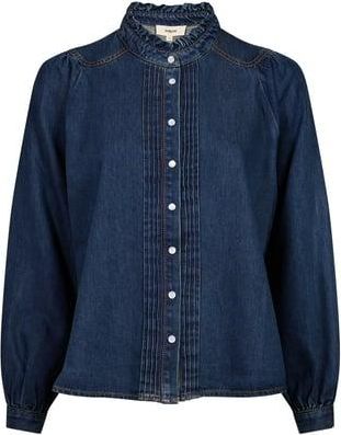 Suncoo Blouse droite col rond en denim