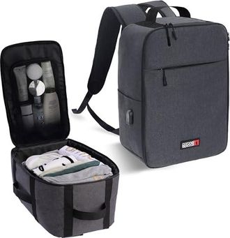 Coronel Tapiocca Coronel Tapioca Sac &agrave; dos de voyage pour cabine davion 40 x 20 x 25 cm, gris, Mediano