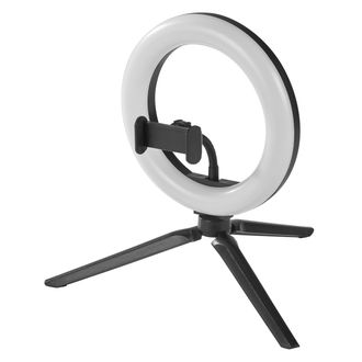 Osram LINEAR mobile LED-Ringleuchte f&uuml;r den Schreibtisch in Schwarz aus Kunststoff (PC), IP20-Schutz, f&uuml;r Online-Meetings