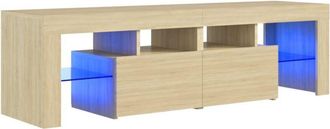 vidaXL Meuble tv avec lumi&egrave;res led Ch&ecirc;ne sonoma 140x36,5x40 cm Vidaxl