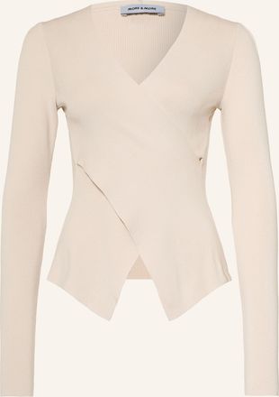 More & More More & More Pullover In Wickeloptik beige
