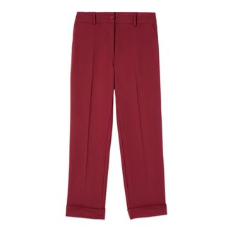 Oltre Cropped Hosen aus Cr&ecirc;pe-Stoff - - Trousers - Damen - Rot - 2XL