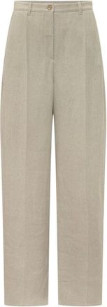 Emporio Armani Femme, Pantalons, Beige, Taille: 42 FR Pantalon Droit &agrave; Pli Marqu&eacute;