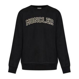 Moncler Homme, Sweatshirts et sweats &agrave; capuche, Noir, Taille: XL SweaT-shirt avec logo brod&eacute;