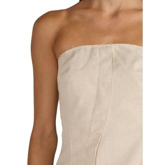 Topshop Top bustier &agrave; ourlet asym&eacute;trique effiloch&eacute;