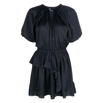 Zadig&Voltaire Mini-robe Romina &agrave; manches bouffantes et d&eacute;tails fronc&eacute;s - Femme - Robes - Bleu - Taille: 40 FR