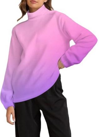 Generic Sweatshirts pour femmes de couleur unie sweat-shirt à col rond à manches longues pour lautomne haut pour femmes vêtements dautomne tendance, Chandail 