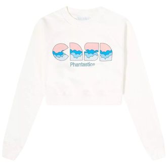 Casablanca Casa Clouds Siebdruck-sweatshirt, Kurz Geschnitten, Wei&szlig;