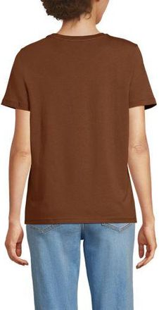 Lands End Supima T-Shirt mit Rundhalsausschnitt, Damen, Größe:48-50 regular, Orange, Baumwolle, by Lands End