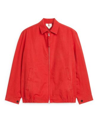 Arket Blouson Aus Baumwolle Und Leinen -Rot