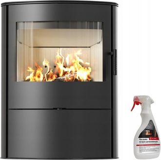 Kratki Rollo 2 Kaminofen 10 kW Ø 150 mm mit Raumluftunabhängig - Freistehender Stahl-Holzofen BImSchV 2-konformm, Energieeffizienzklasse A & HKI-Zertifiziert