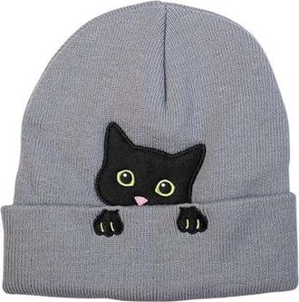 Generic Bonnet Femme Hiver Bonnet Femme Chapeau Femme Hiver Confortable Classique - Chat Doubl&eacute; Polaire Int&eacute;rieur Thermique, Ultra-Doux, Protection Optimale C
