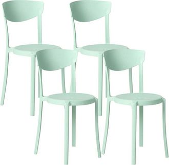 Beliani Gartenstuhl 4er Set VIESTE Mintgr&uuml;n