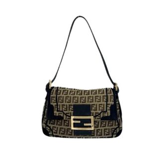 Fendi Pre-owned Zucchino Canvas Leder Schultertasche - - Pre-owned - Damen - Braun - ONE SIZE