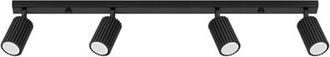 Sollux Lighting Plafonnier LED - Spot de Plafond - en Aluminium - 4 Abat-jours - 81 x 6,5 x 16,5 cm - Karbon Noir