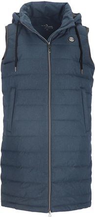 Blue Wave Damen Steppweste lang Nathalia mit abnehmbarer Kapuze - Gesteppte Longweste in Melange-Optik in Blue Nights Gr&ouml;&szlig;e 40