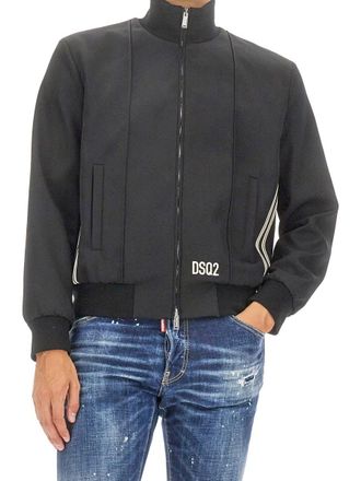 Dsquared2 Virgin Wool Blend Bomber Jacket - Black
