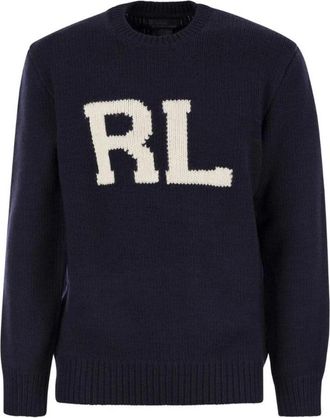 Polo Ralph Lauren Homme, Pulls, Bleu, Taille: L RL Wool Inlay Sweater