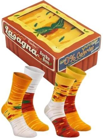 Rainbow Socks Lasagne De Chaussettes - Un Cadeau Amusant Pour Les Fans DItalie, De Cuisine Italienne - Pour Femme Et Homme - 2 Paires - 36-40