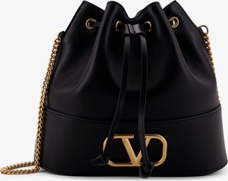 Valentino Garavani Leather bucket bag with VLogo Signature - VALENTINO GARAVANI - gender_Woman