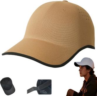 Generic Seamless Packable Lightweight Sports Baseball Cap,Ultra-Breathable Unisex Quick-Dry Running Hat,Washable Adjustable Golf Cap (Khaki)