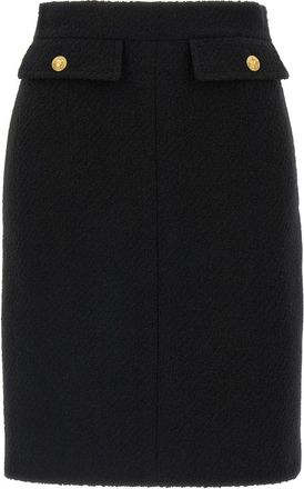 Chlo&eacute; Femme, Jupes, Noir, Taille: 34 FR Jupe Midi en Laine Bouclette