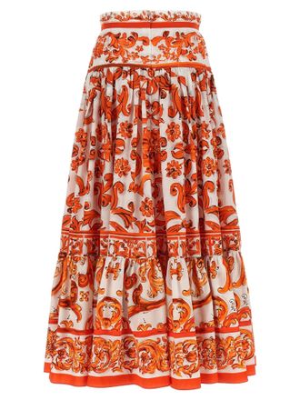 Dolce & Gabbana Maiolica Skirt - Orange
