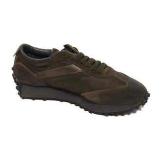 Doucal's Sneakers im Vintage-Look aus Wildleder/Stoff - - Shoes - Herren - Gr&uuml;n - 40 EU