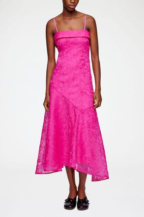 Ganni Kleid aus Shibori-Organza in Rosa - Gr&ouml;&szlig;e 34