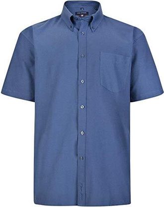 KAM Hommes King Size Oxford Tissé Chemise Manches Courtes (663) - Bleu Marine, XXXXL