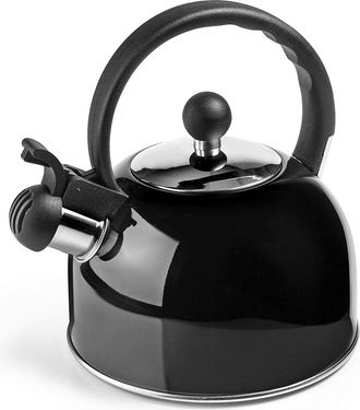 Ibili Kaffeekocher, Pfeifton, Schwarz, 2,5 Liter, Edelstahl, f&uuml;r Induktionsherde geeignet