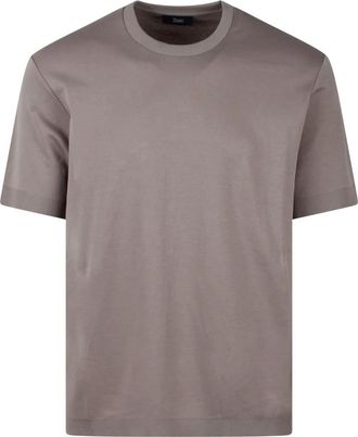 Herno Homme, Tops, Gris, Taille: 2XL T-shirt en coton &agrave; effet tricot