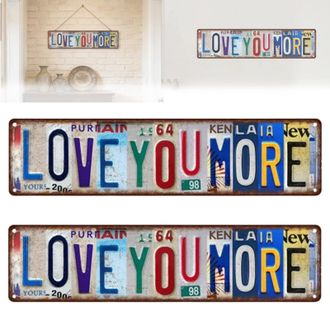 Generic Love You More Wall Decor, Love You More Sign - Vintage Metal Tin Sign Wall Art 16x4 Inches, Retro Street Style for Above Door, Bedroom, Living Room, H