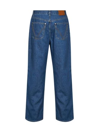 Bottega Veneta Mens Denim Jeans, Medium Blue Cotton