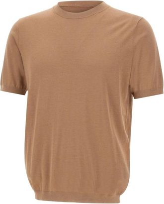 KANGRA Homme, Pulls, Brun, Taille: L Pull ras du cou &agrave; manches courtes