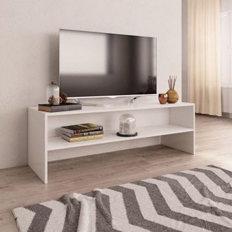 vidaXL Vidaxl - Meuble tv Blanc 120x40x40 cm Bois ding&eacute;nierie