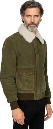 Schott NYC Homme Lc2410s Blouson Cuir, Kaki, XL EU