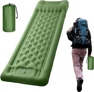 Generico Camping-Schlafmatte, aufblasbare Matte, 11 cm dick, Schlafmatte mit integrierter Fu&szlig;pumpe, f&uuml;r Erwachsene beim Wandern und Reisen