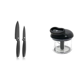 WMF Gourmet Gem&uuml;seschneider manuell mit Seilzug, 900ml & Touch Messerset 2-teilig, K&uuml;chenmesser mit Schutzh&uuml;lle, Spezialklingenstahl antihaftbeschichtet, 