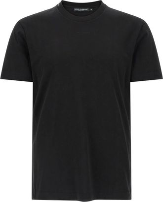 Dolce & Gabbana Homme, Tops, Noir, Taille: L T-shirt en jersey de coton