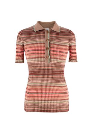 Missoni M Missoni Multi Coloured Striped Polo Shirt Size XXS