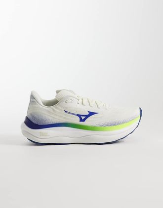 Mizuno Wave Sky 9 - Sneaker in Wollwei&szlig; und Gelb
